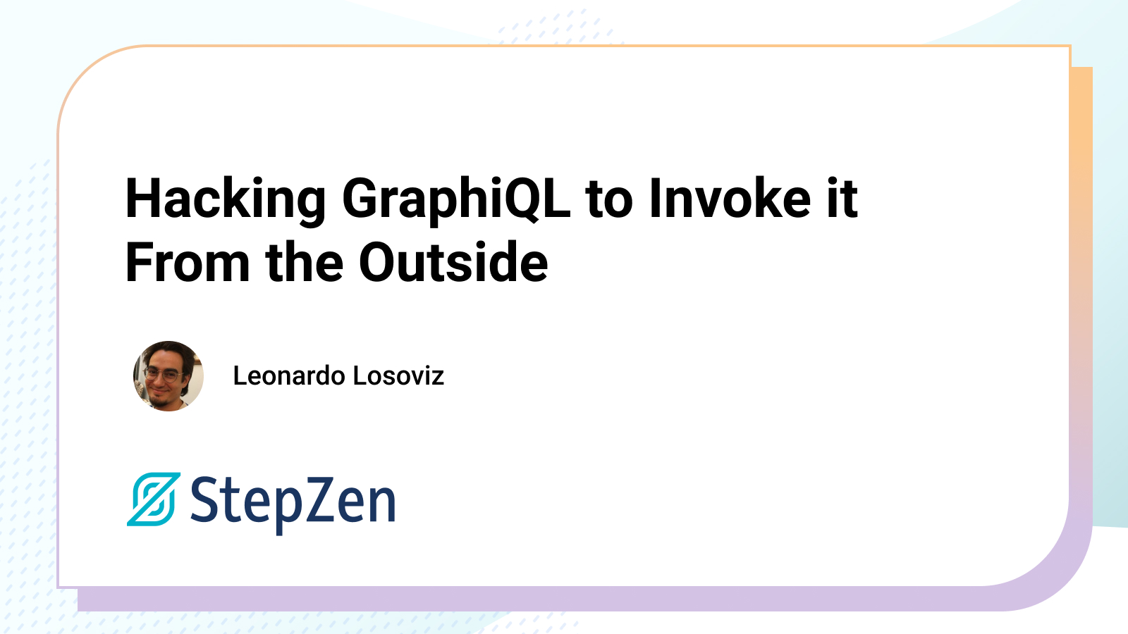 Hacking Graphiql To Invoke It From The Outside Stepzen Blog